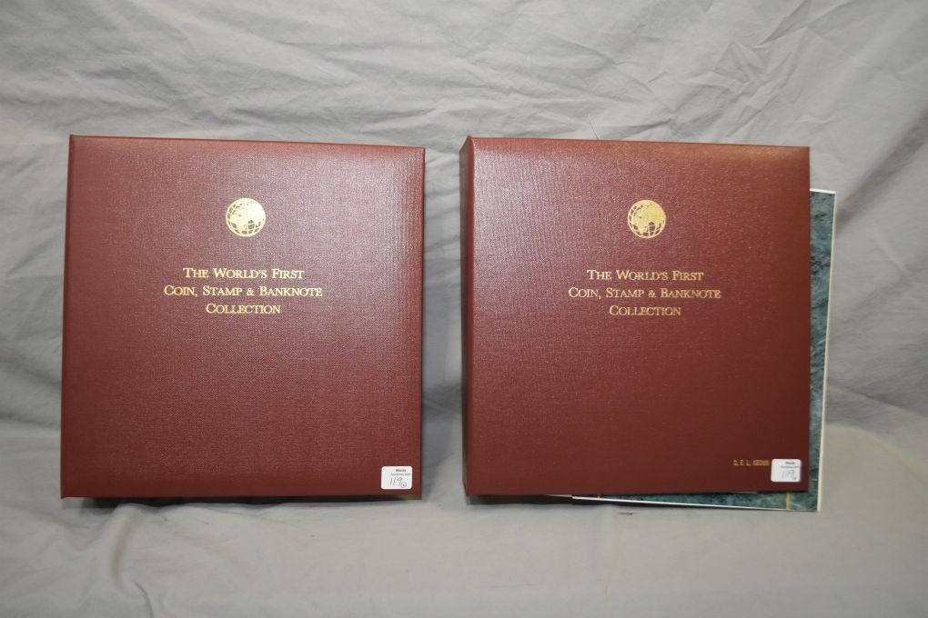 Two "World's First Coin, Stamp & Banknote Collection" including volumes ...