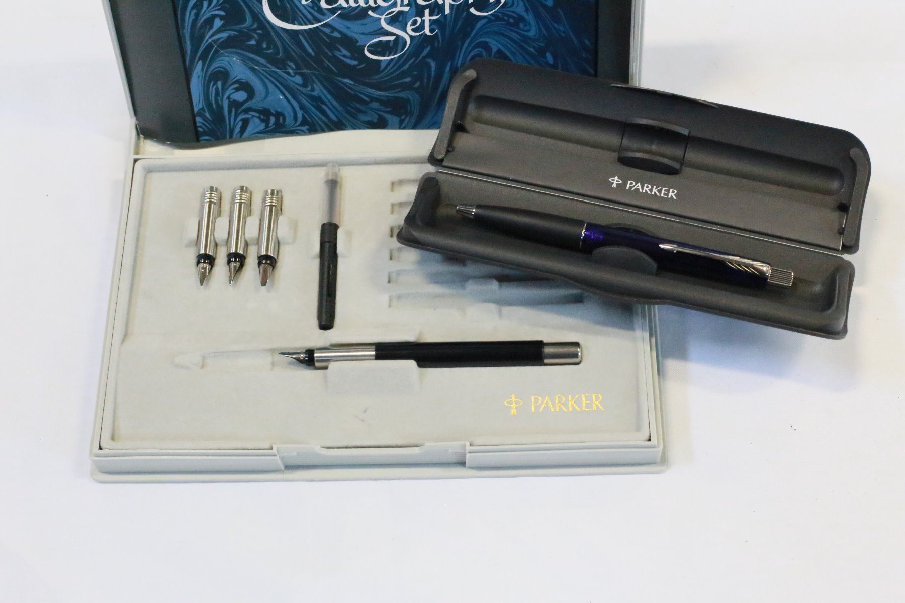 PARKER CALLIGRAPHY PEN SET AND CASED PEN PARKER CALLIGRAPHY PEN SET AND CASED PEN