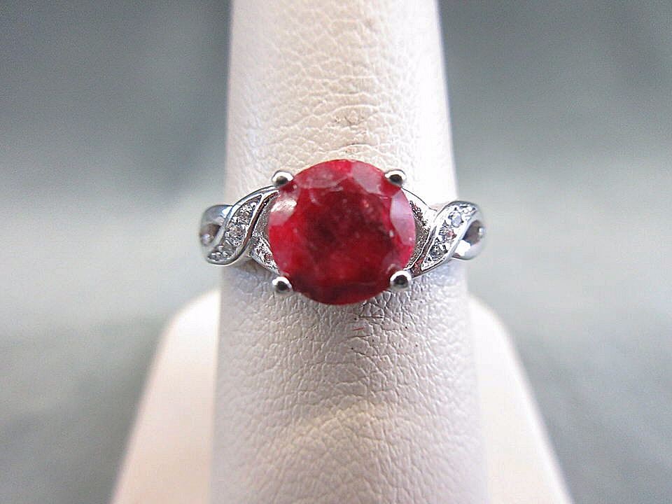 Genuine Ruby Solitaire Ring