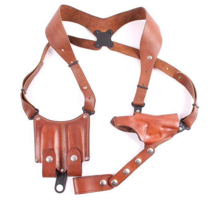 Vintage Galco Leather Shoulder Holster & Mag Pouch