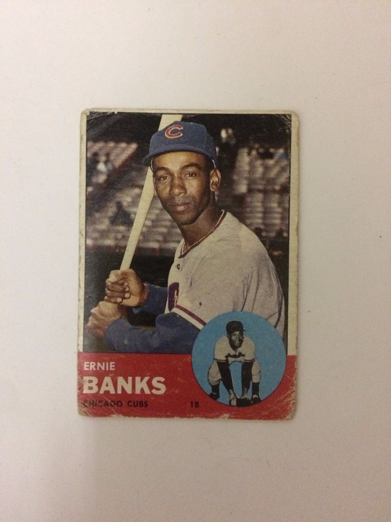 1963 Topps #380 Ernie Banks Chicago Cubs Baseball Card