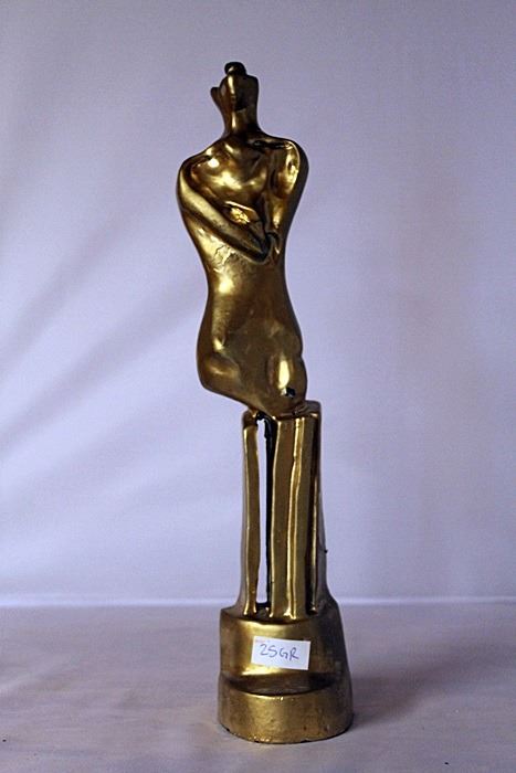 Gold over Bronze Sculpture - after Henry Moore