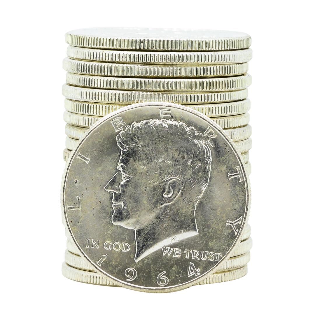 Roll Of 20 1964 Brilliant Uncirculated Kennedy Half Dollars Roll Of 20 1964 Brilliant Uncirculated Kennedy Half Dollars