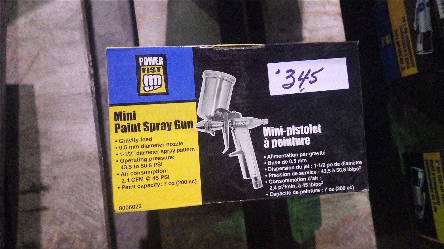 Two new unused pneumatic Power Fist mini paint spray guns