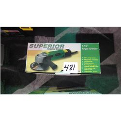 Two new unused Superior power tools 4 1/2" angle grinders.