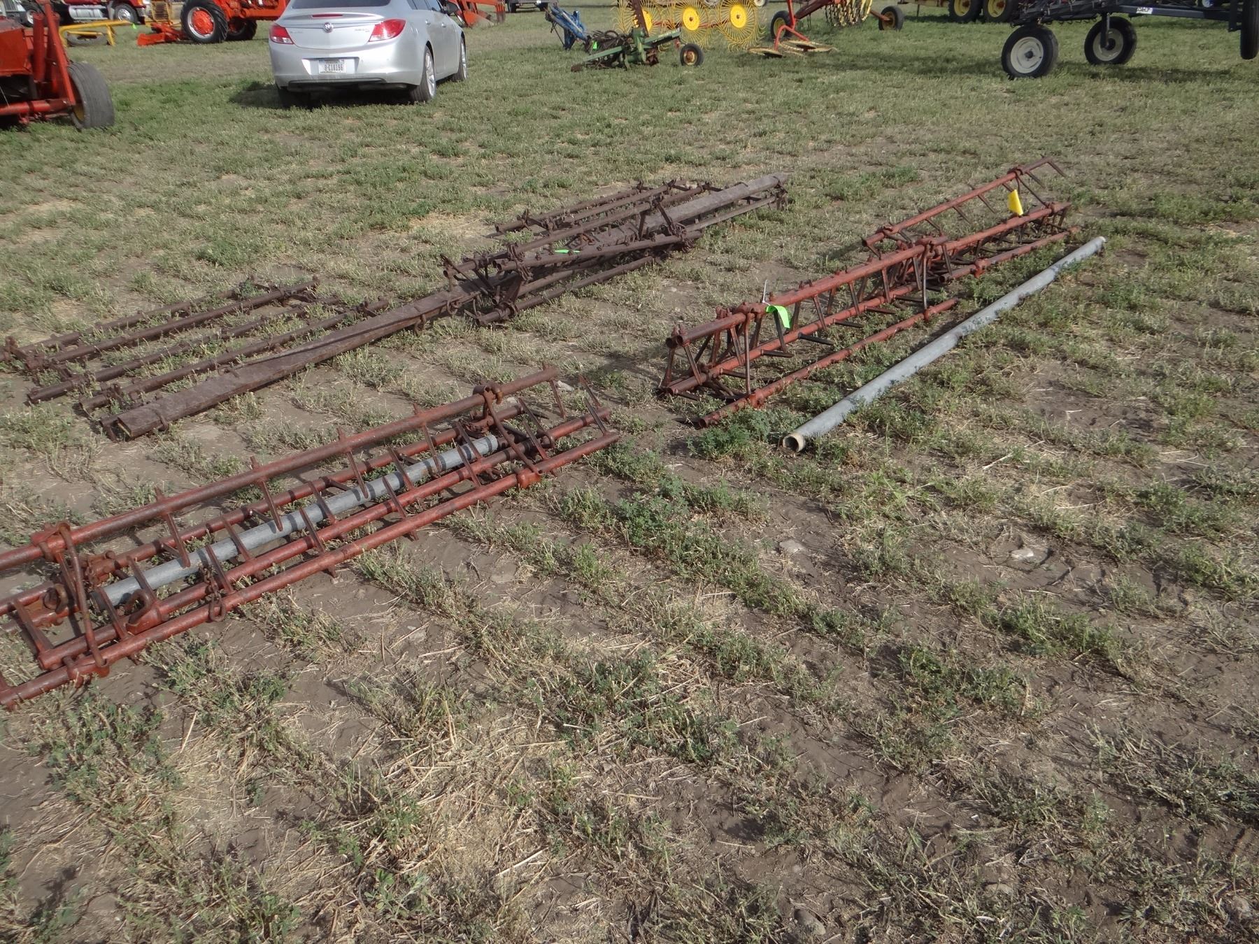 Drag harrows,(2) 5' sections w/ hitch, spike tooth, plus single section ...