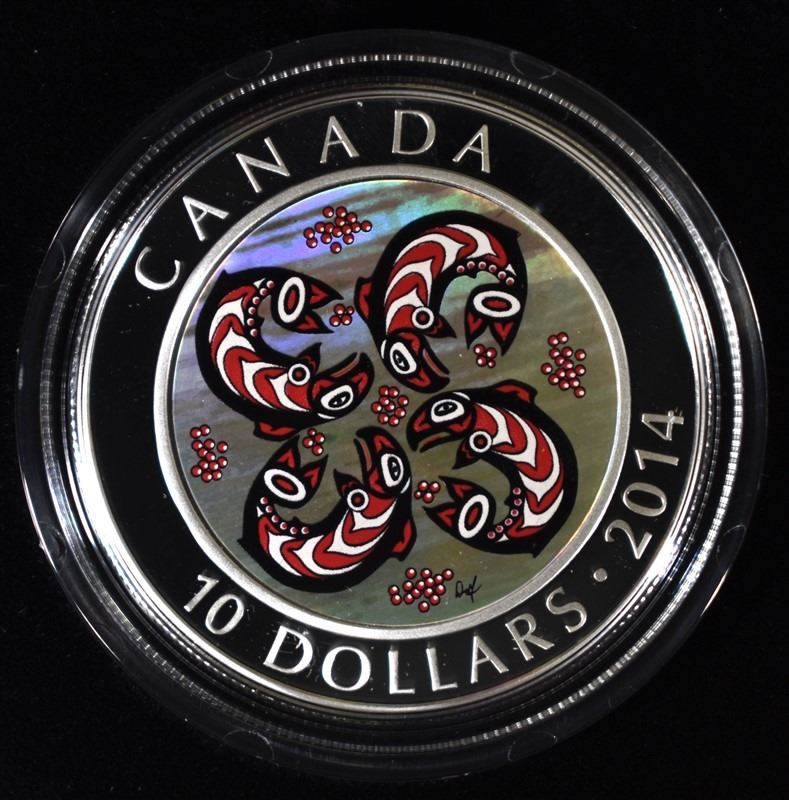 Canada - 2014 'Salmon - First Nations Art' Proof $10 Silver Coin