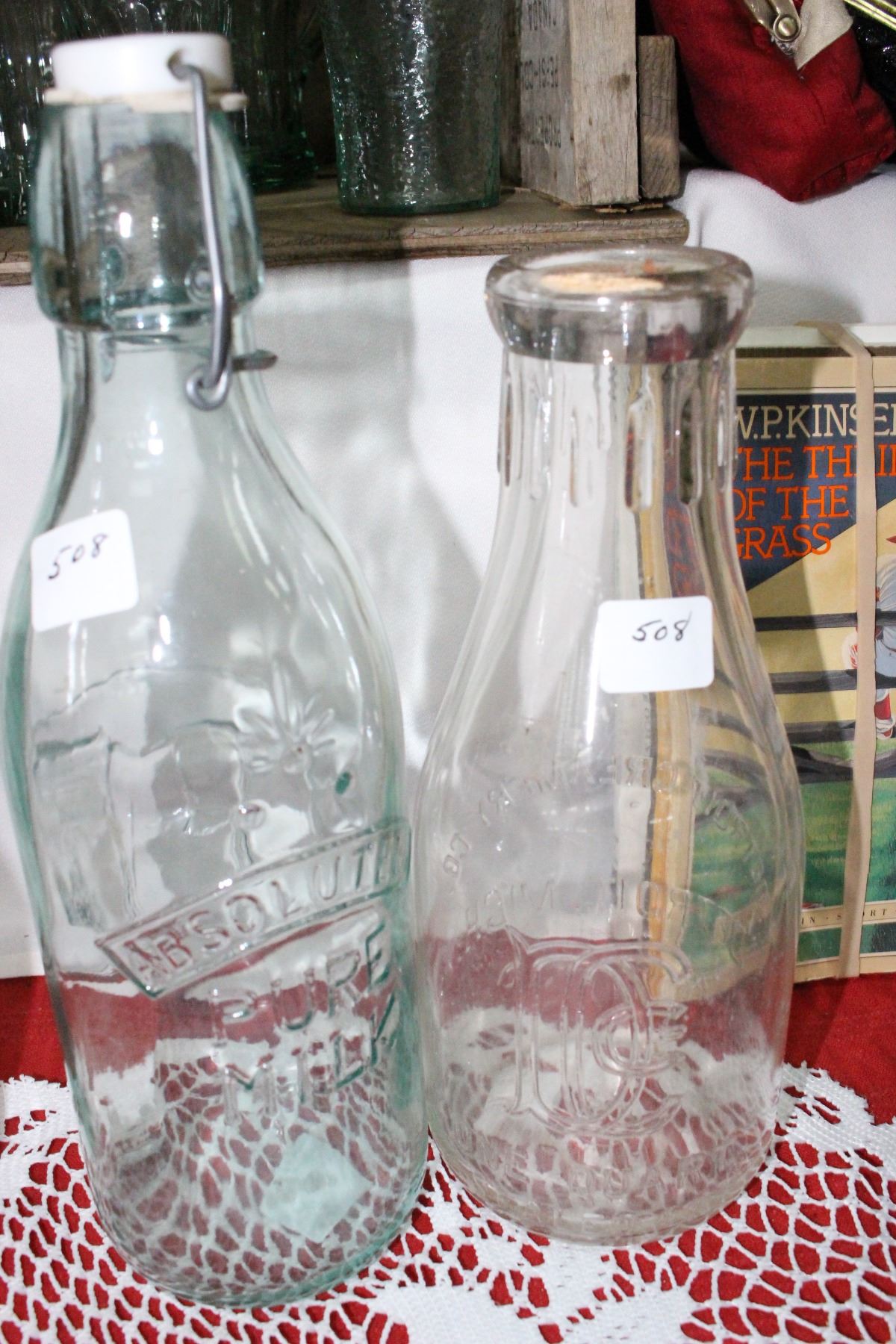 Detroit Creamery Quart Milk Bottle & Blue Quart Milk Bottle