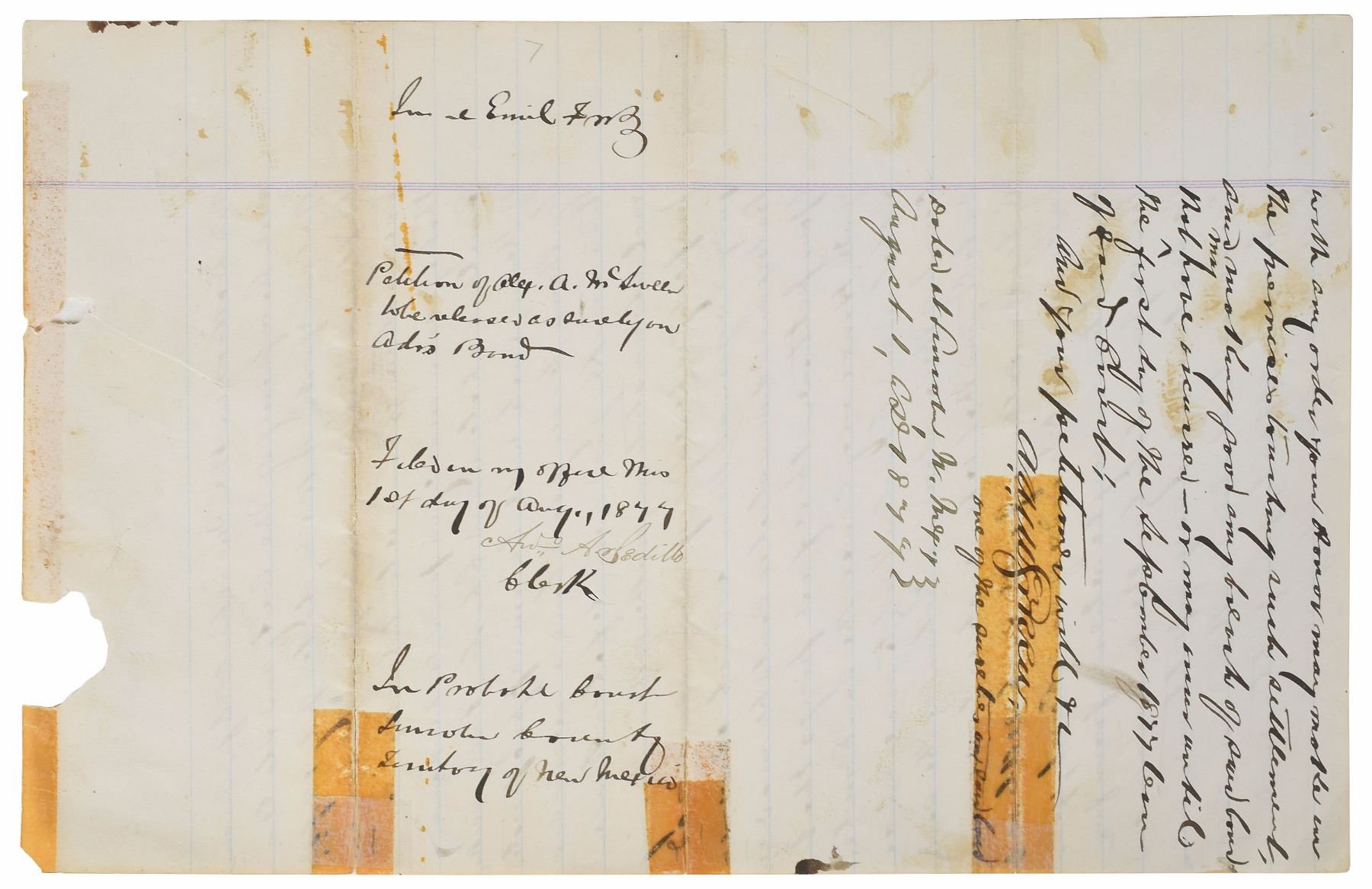 Alexander McSween Signed Document