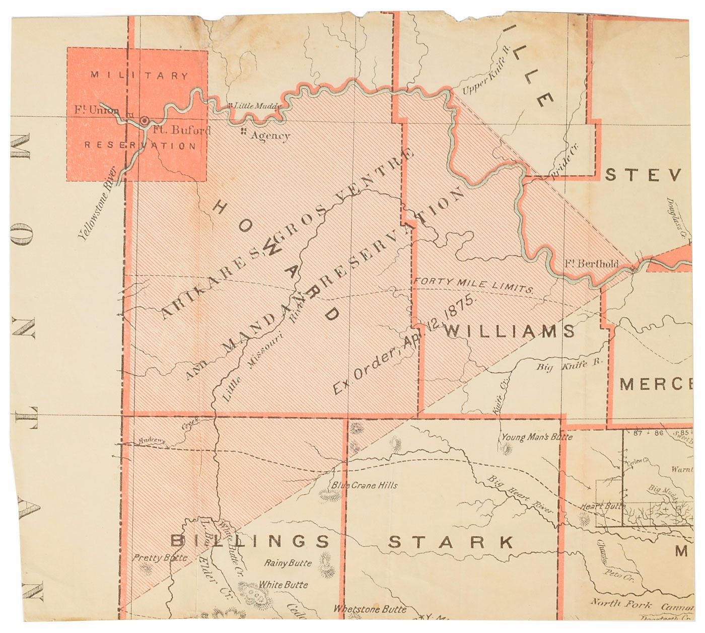 George A. Custer, Fort Berthold Dakota Territory, and Sioux Indian Archive From William Courtenay