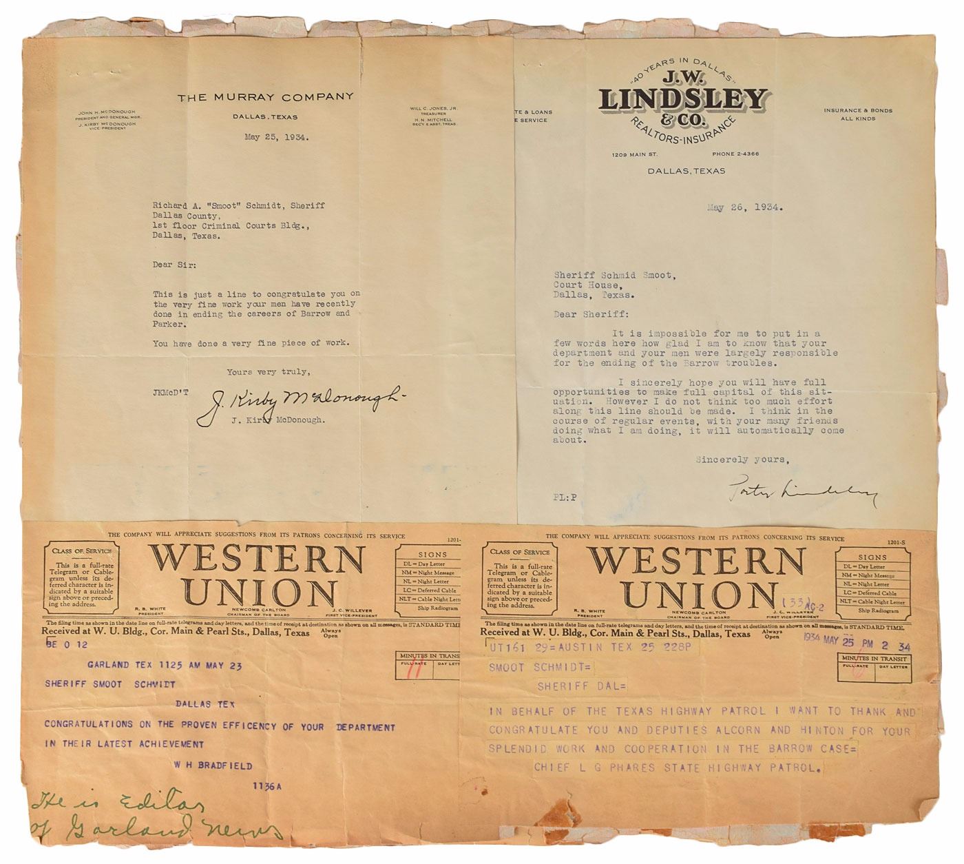 Smoot Schmid's Personal 'Bonnie & Clyde' Scrapbook