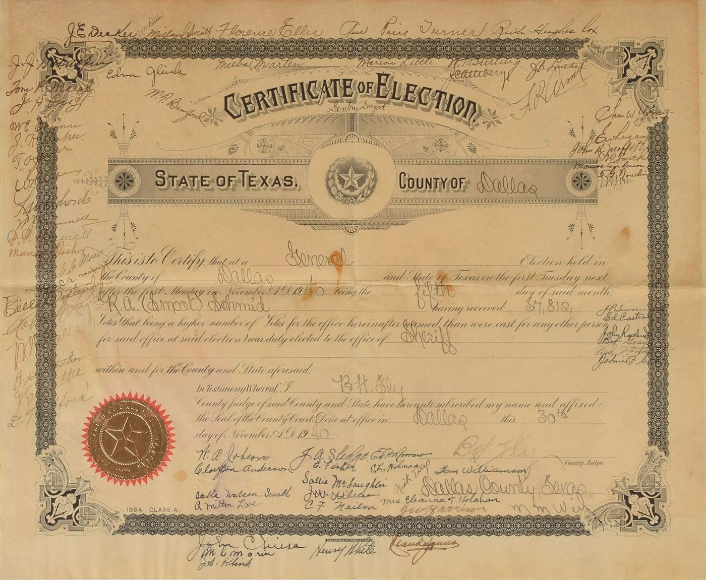 Sheriff 'Smoot' Schmid Collection of Appointments and Award Certificates