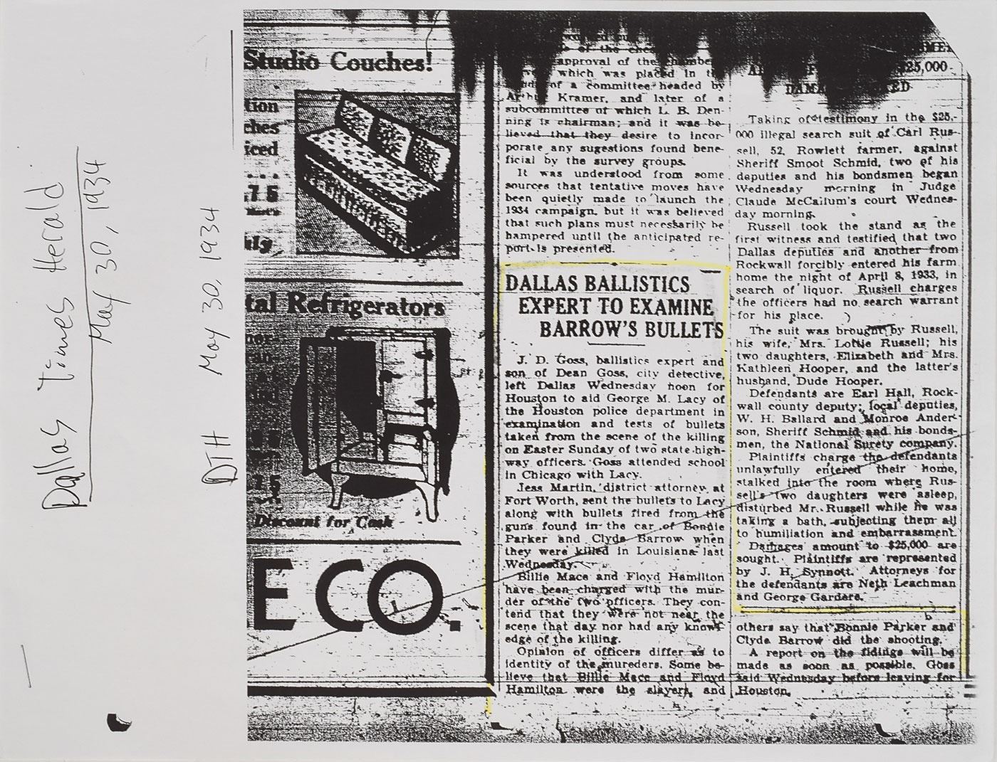 Bonnie and Clyde Original Vintage Photograph and Bullet Archive