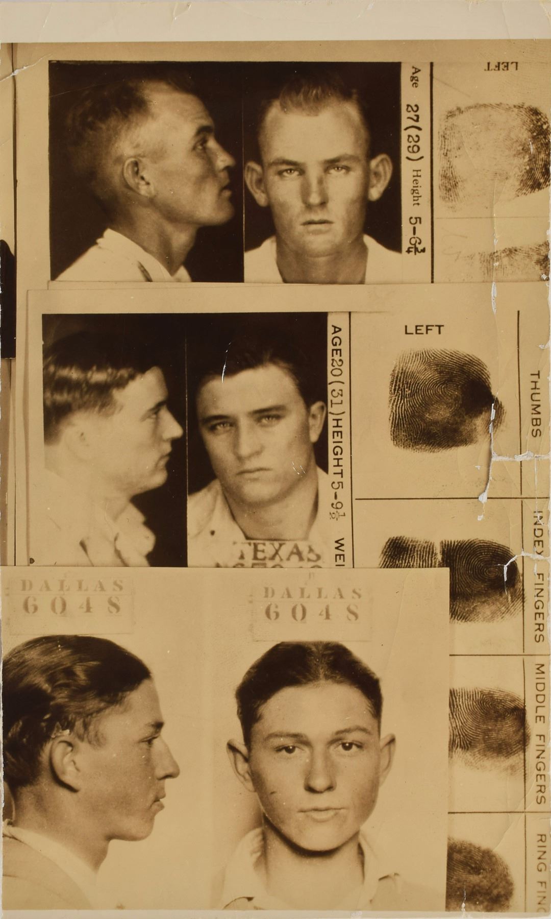 Clyde Barrow, Henry Methvin, and Joe Palmer Original Vintage Composite ...