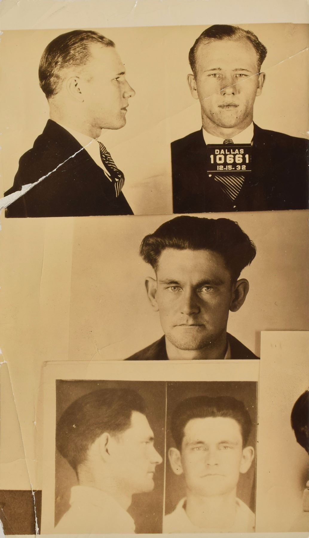 Raymond Hamilton and Hilton Bybee Original Vintage Composite Mug Shot ...