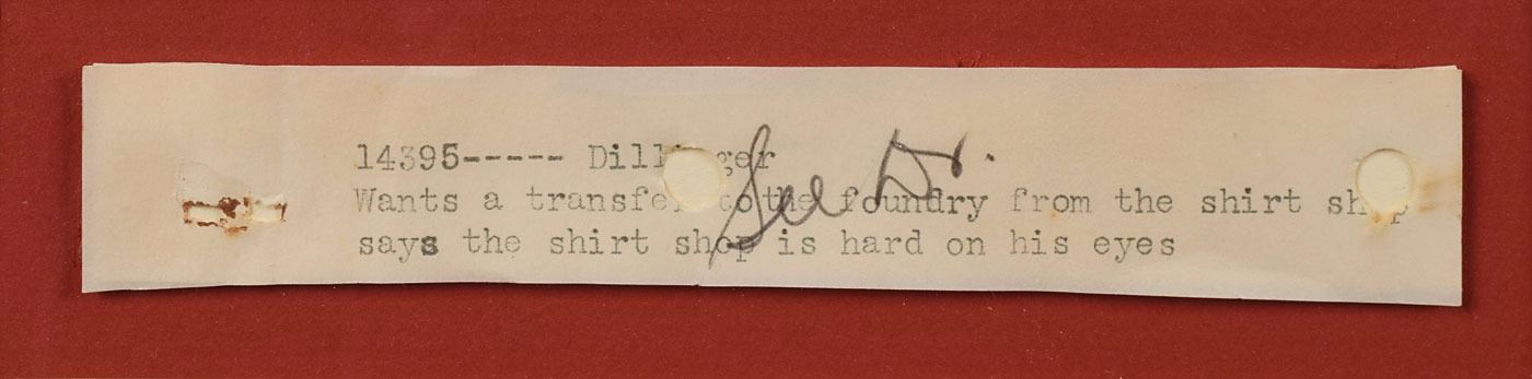 John Dillinger Autograph Letter Signed