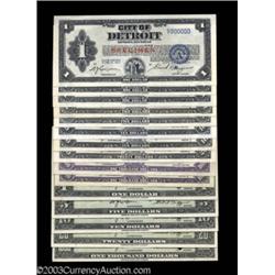 Detroit, MI- City of Detroit Depression Scrip Specimen Lot