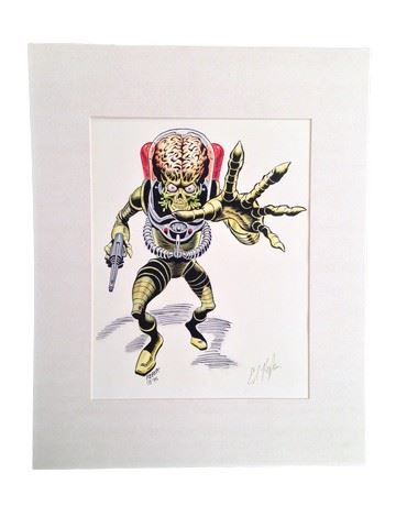 Mars Attack Ed Repka Autographed Artwork