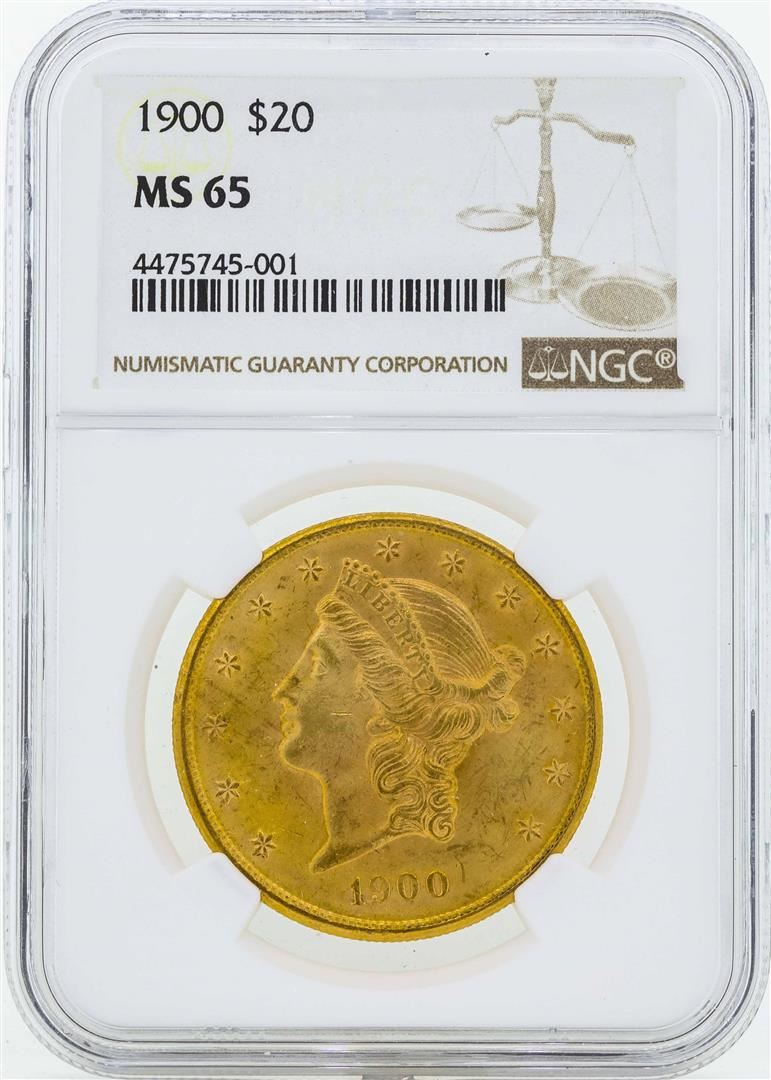 1900 $20 Liberty Head Double Eagle Gold Coin NGC MS65