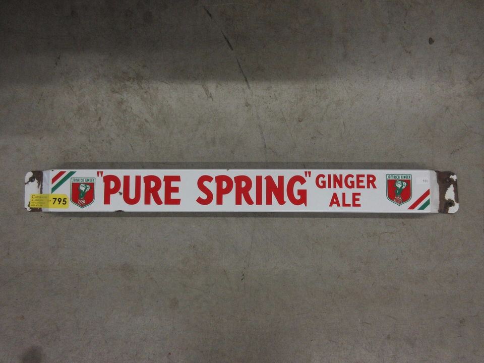1960s Pure Spring Ginger Ale Door Push Bar