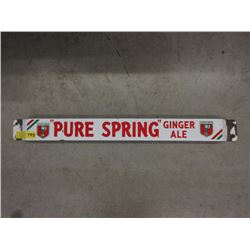 1960s Pure Spring Ginger Ale Door Push Bar