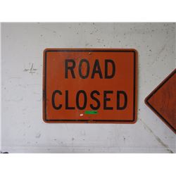 Metal "Road Closed" Sign
