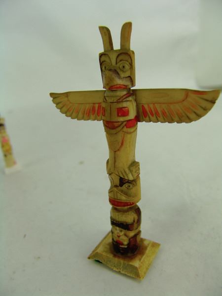 4 Miniature Totem Poles