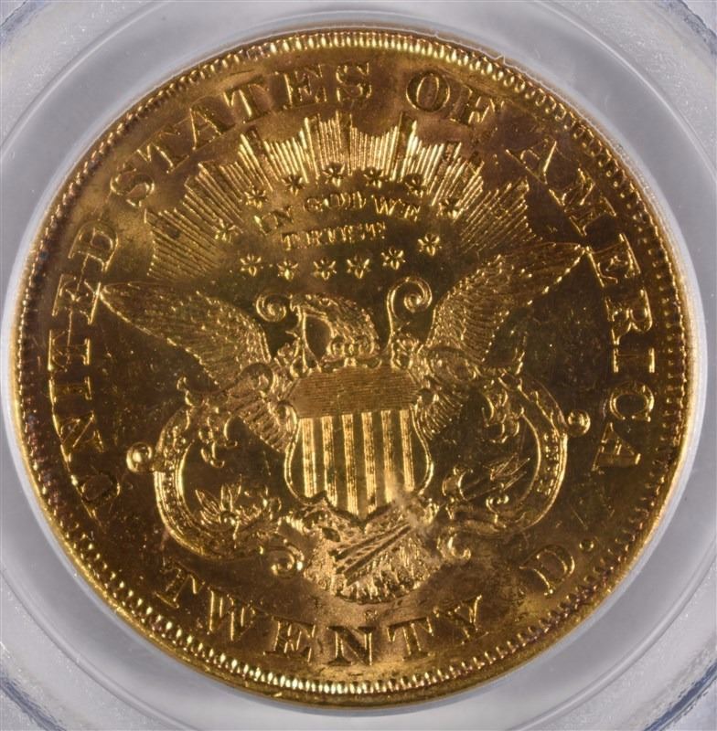 1874-S TWENTY DOLLAR GOLD TYPE 2 PCGS MS61 BETTER DATE