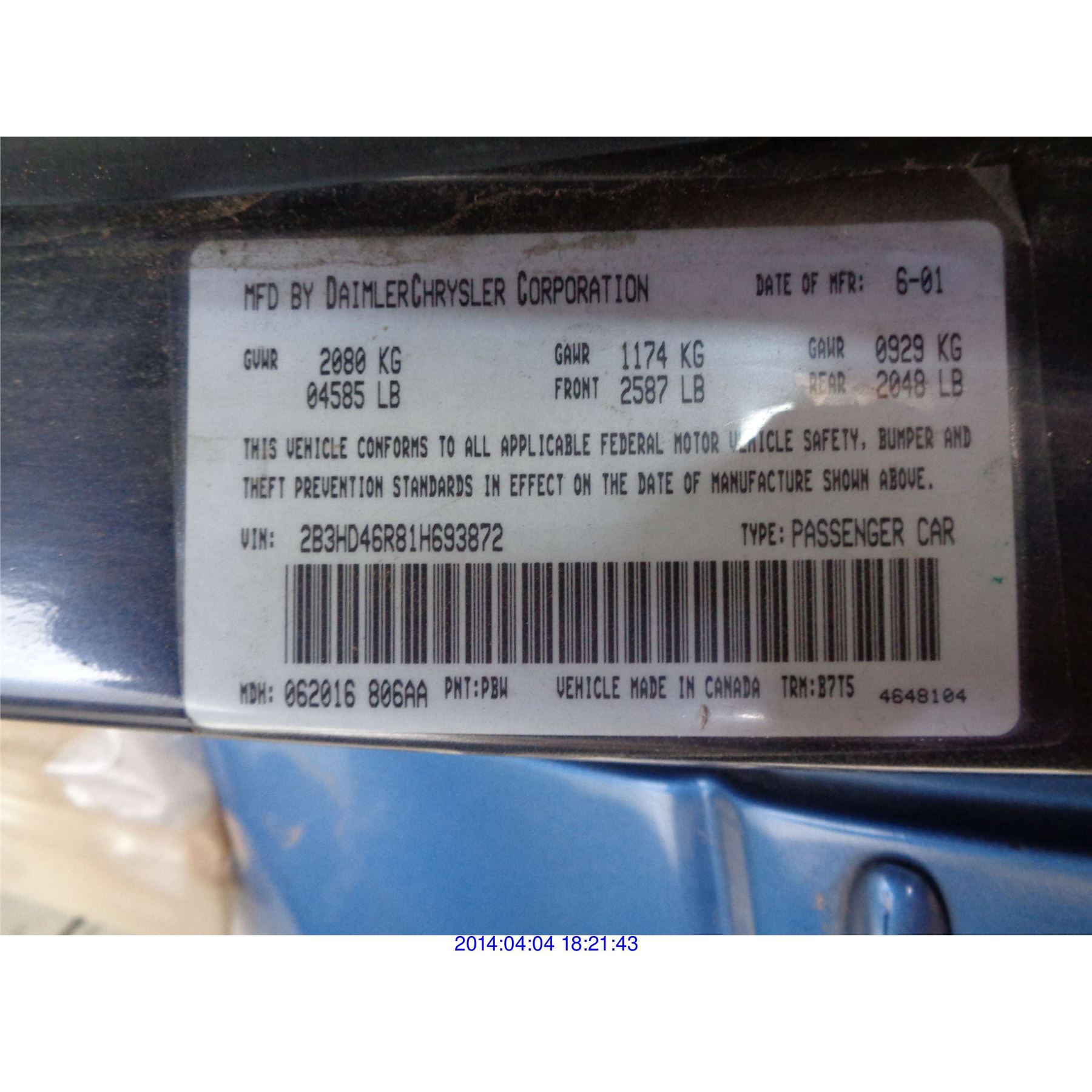 2001 - DODGE INTREPID