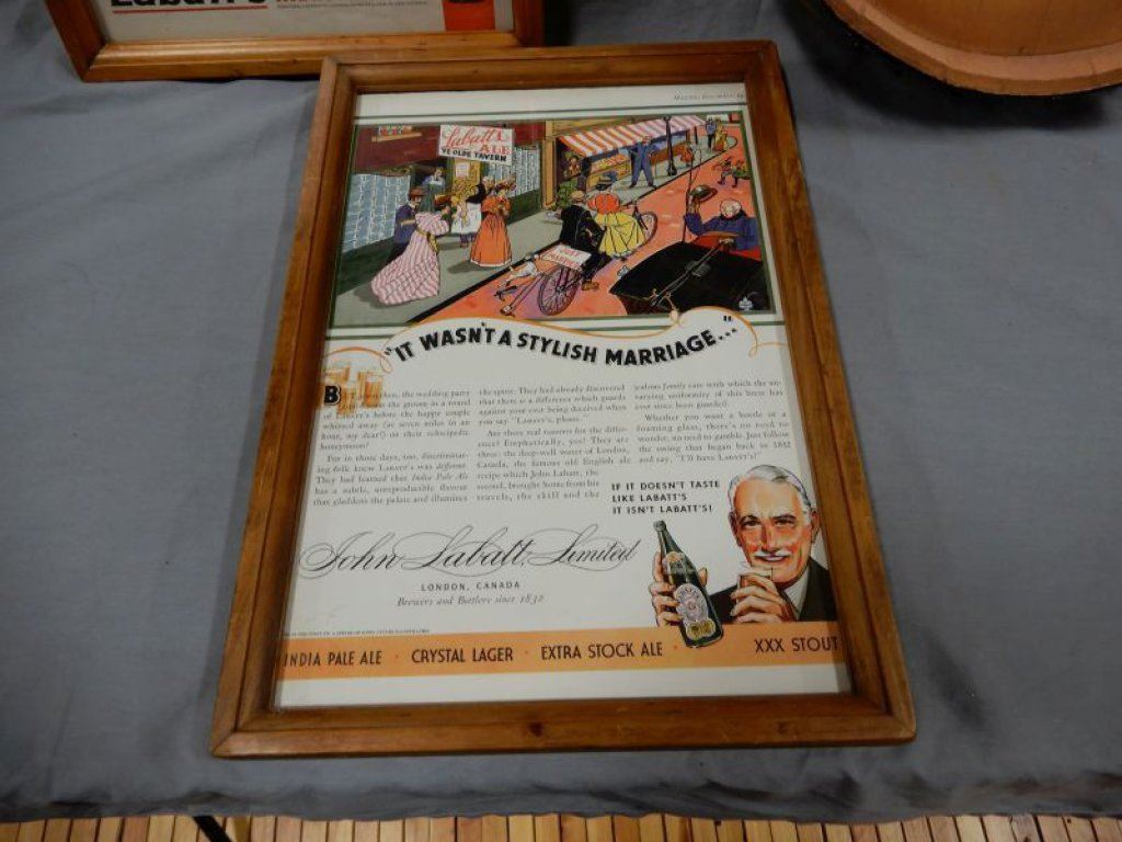 LOT OF 3 BEER SIGNS ALEXANDER KEITH'S BARRELL TOP SIGN LABATT'S INDIA ...