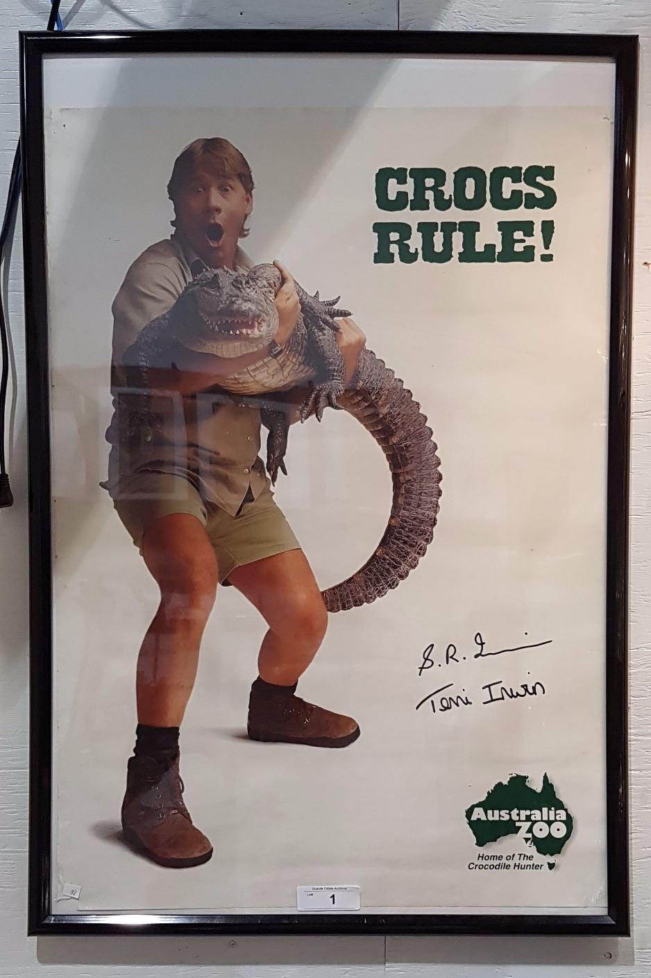 SIGNED CROCODILE HUNTER POSTER STEVE IRWIN