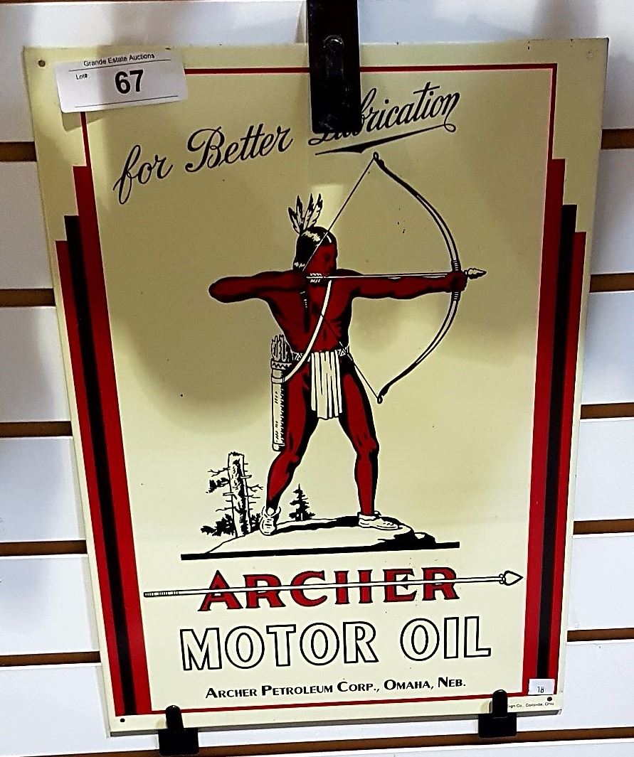 TIN REPRODUCTION ARCHER MOTOR OIL SIGN
