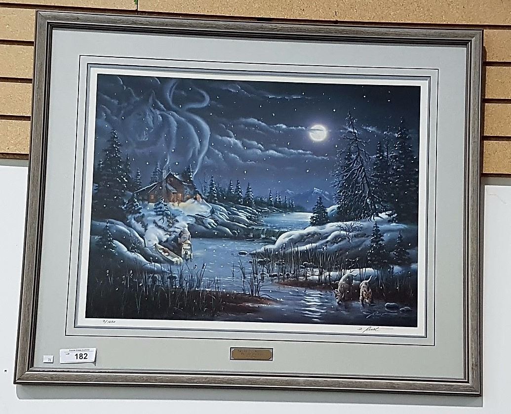 SIGNED LTD EDITION D.L. RUST PRINT TITLED TWO BY THE NIGHT/TWO BY THE LIGHT