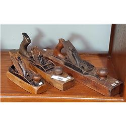 THREE ANTIQUE WOOD HAND PLANES