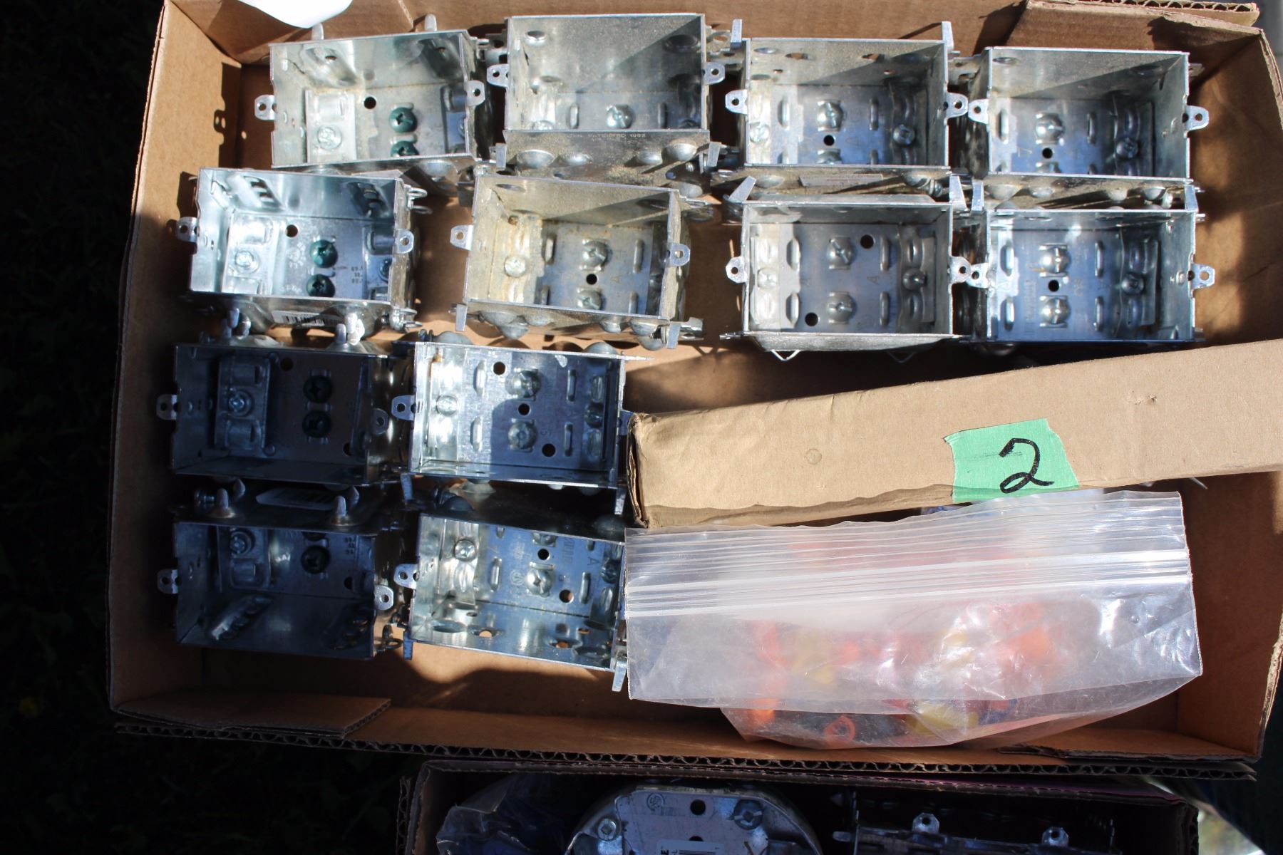 Flat of Electrical Supplies (boxes, marettes