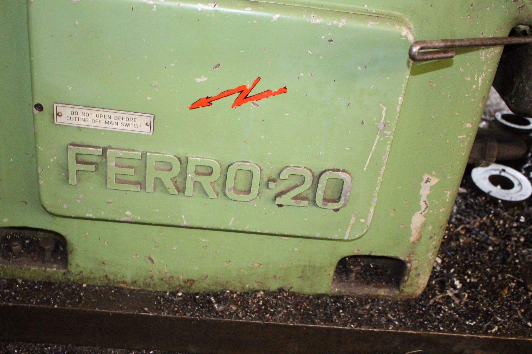 1975 Ferro 20 Lathe; Machine #5621; 220 V; 60 HE; 10 ft. Centers; 4 1/2 ...