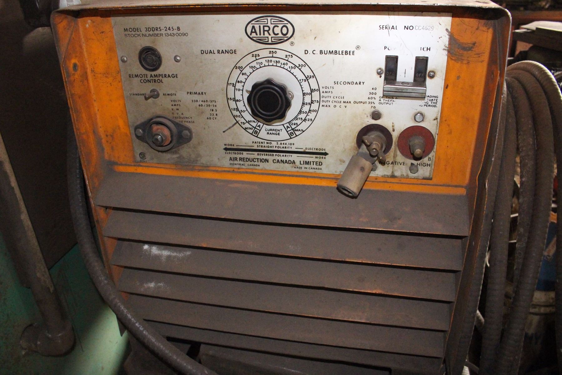 1970's Airco Welder - Model 3DDRS-245-B - 500 Amp.; 3 Phase; S/N CC4629 ...