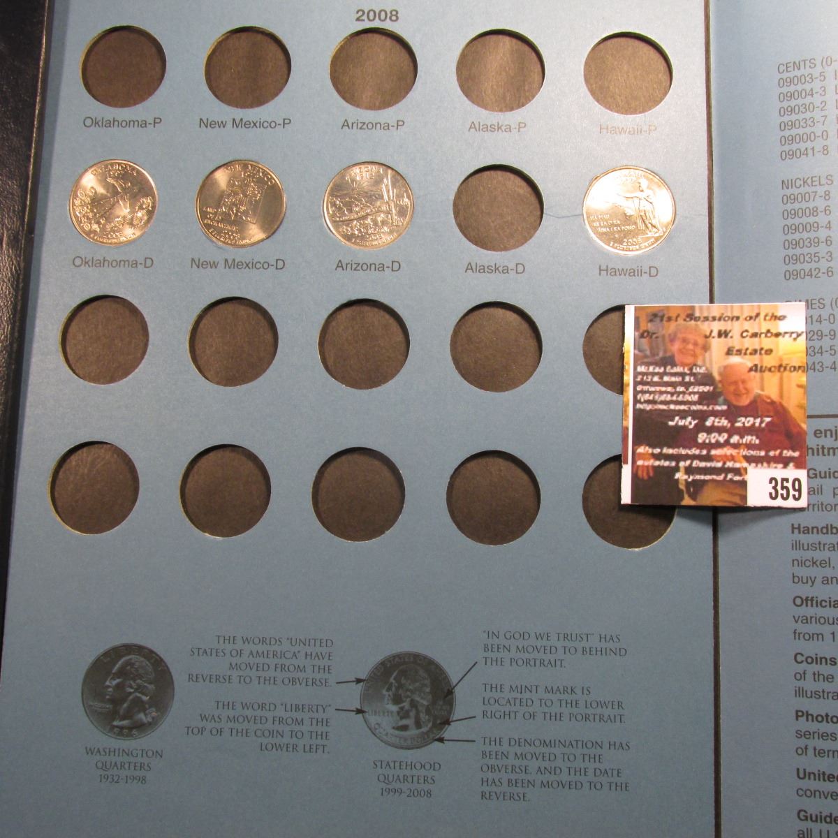 359.1999-2008 P & D Partial Set of Fifty States Commemorative Quarters ... 359.1999-2008 P & D Partial Set of Fifty States Commemorative Quarters ...