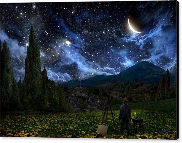 Starry Night Print on Canvas