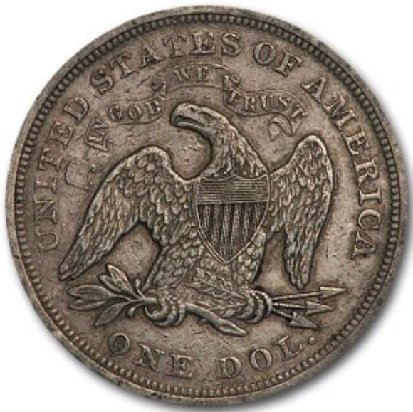 1871 Seated Liberty Dollar Coin