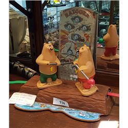 VINTAGE 1973 BOP A BEAR TOY PLAYSET, BAZOOKA HAND HELD PINBALL MACHINE