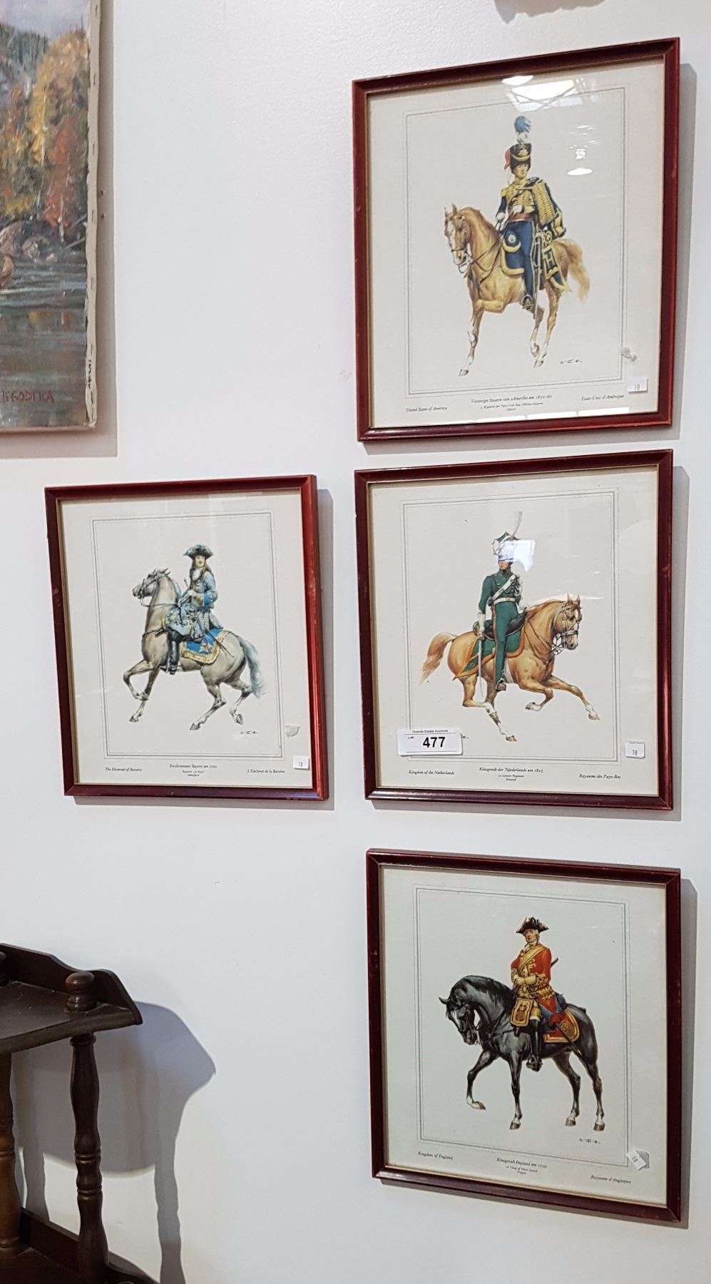 LOT OF 4 FRAMED CAVALRY PRINTS