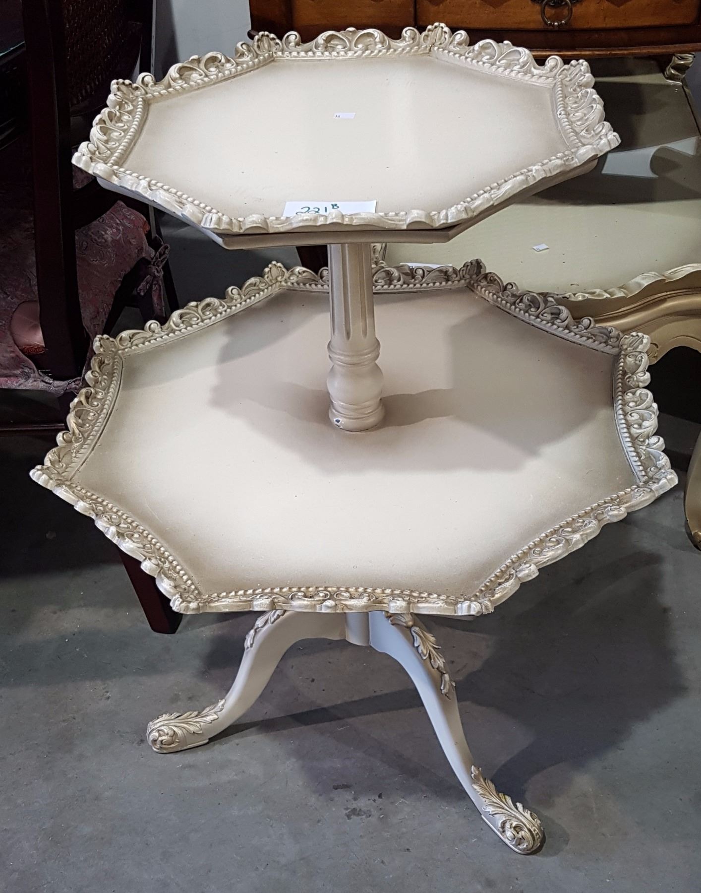 ORNATE FRENCH STYLE TWO-TIER PARLOUR TABLE