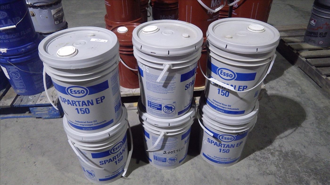 6 pails of Esso Spartan EP 150 industrial gear and hydraulic oil