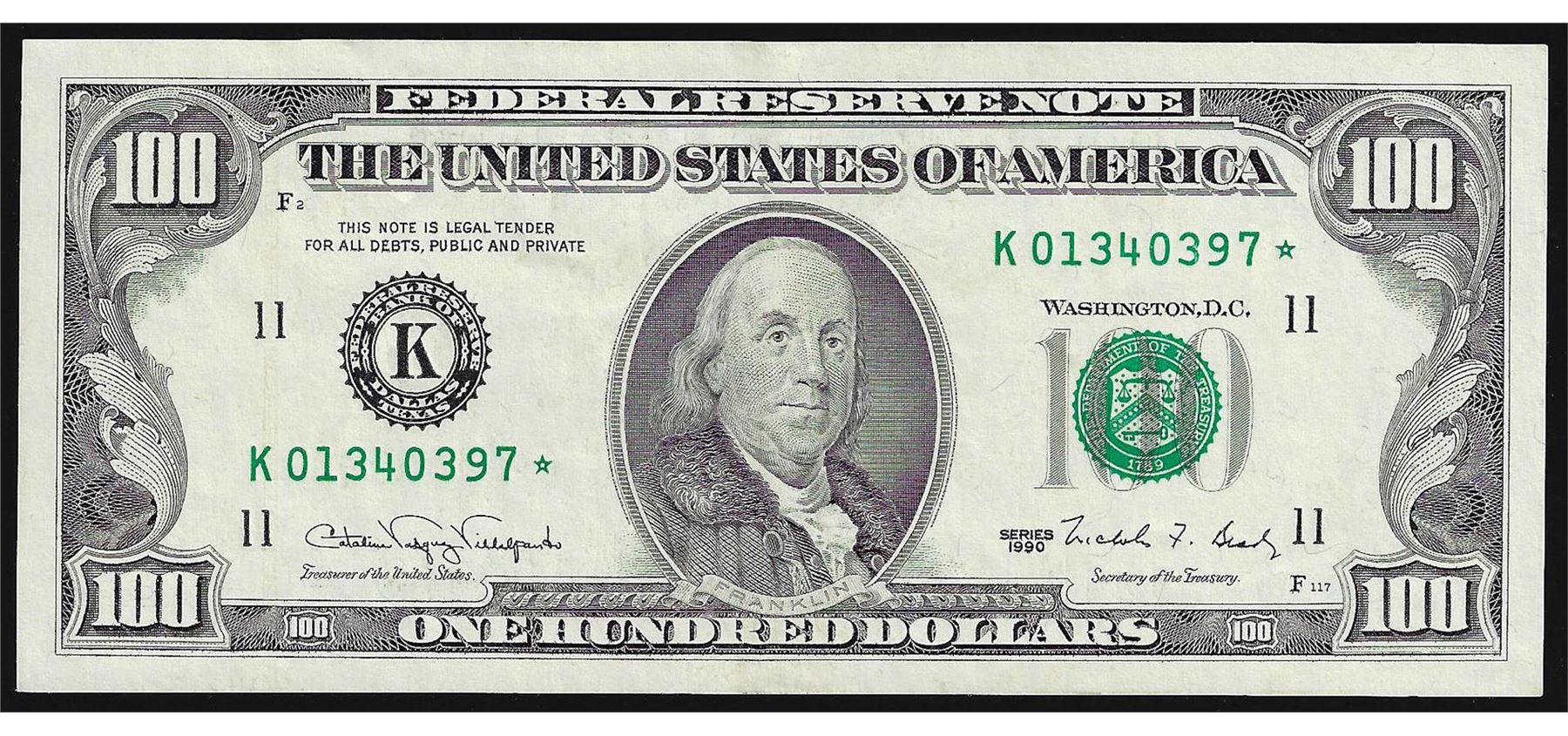 1990 100 Federal Reserve STAR Note 1990-100-federal-reserve-star-note
