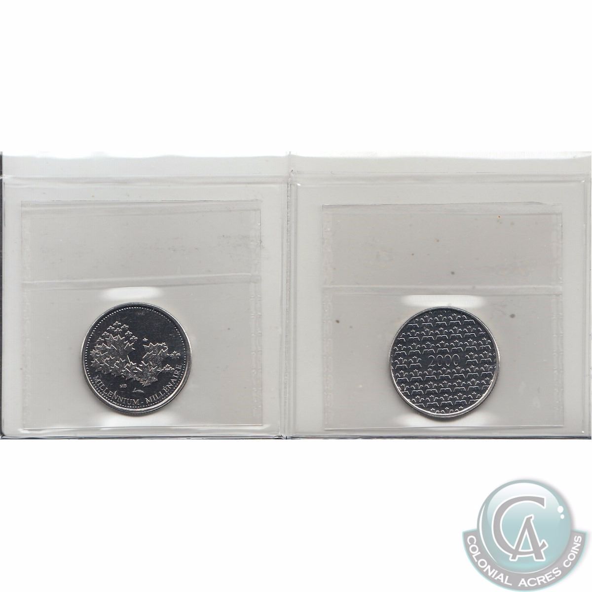25-cent 2000 Millennium Mule MS-64 & 2000 Millennium Medallion MS-66 ...