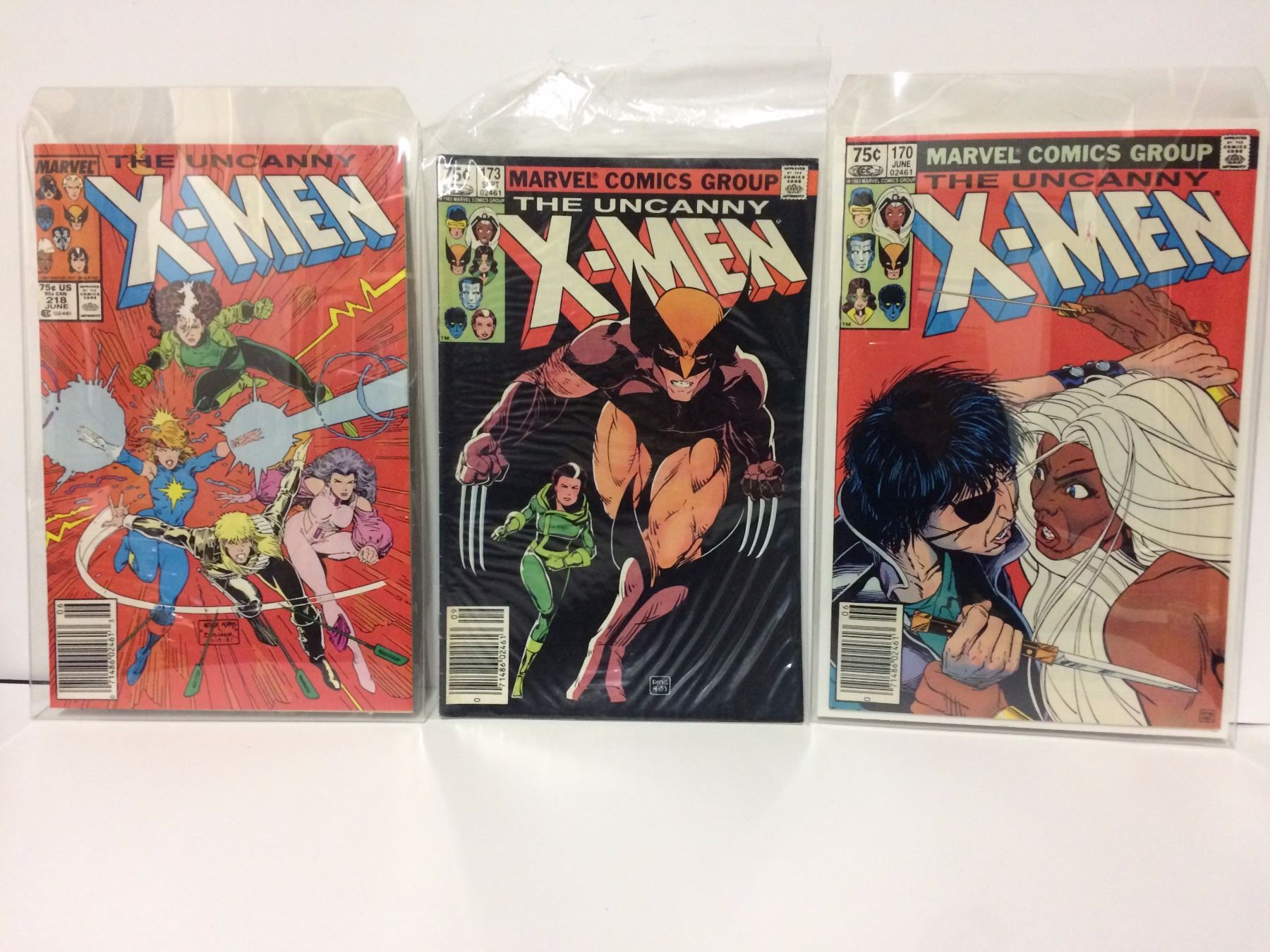 X-MEN COMIC BOOK LOT (#218, 173, 170)