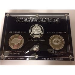 100TH ANNIVERSARY STANLEY CUP COMMEMORATIVE SILVER SET (VERY RARE)