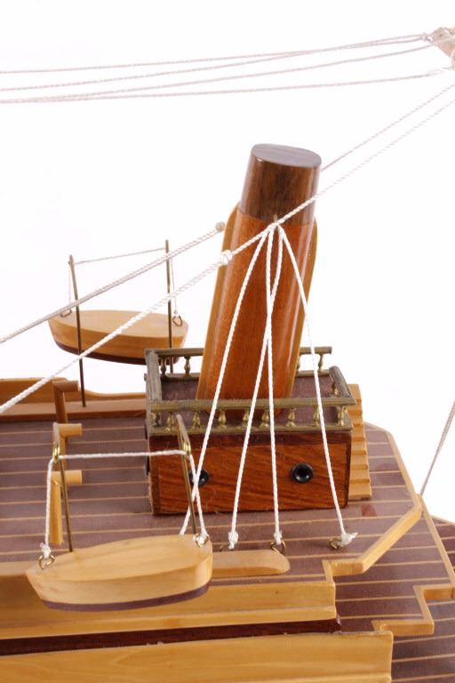 Handmade Wooden Steamship Model