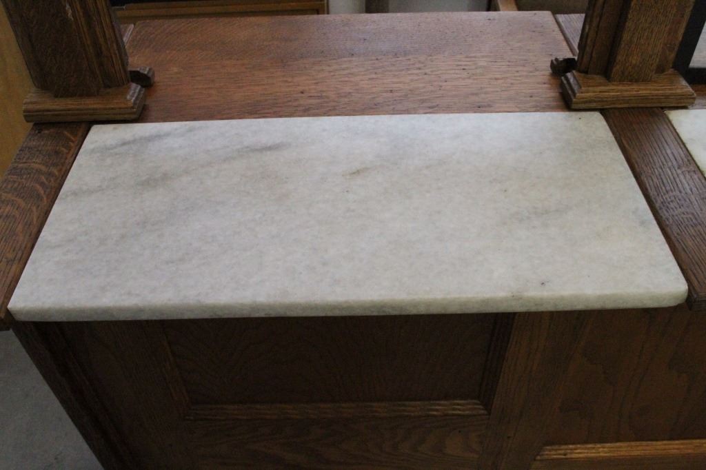 Early Oak Bank Teller Window & Counter c. 1900